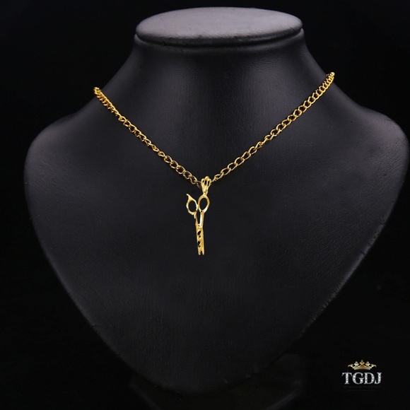 TGDJ | Accessories | 4k Yellow Gold Scissors Pendant | Poshmark
